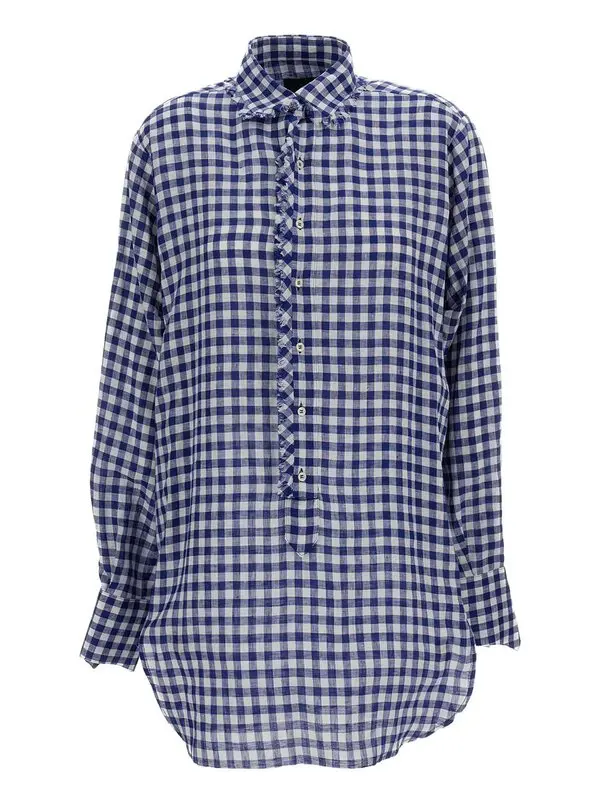 MAISON JEJIA Linen Vichy Shirt Dress - Multicolor