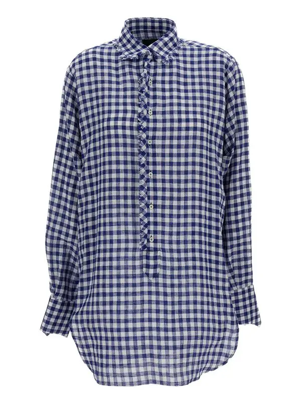 MAISON JEJIA Linen Vichy Shirt Dress - Multicolore