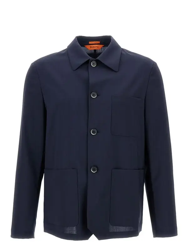 Barena Venezia Visal Wool Over-shirt - Blue