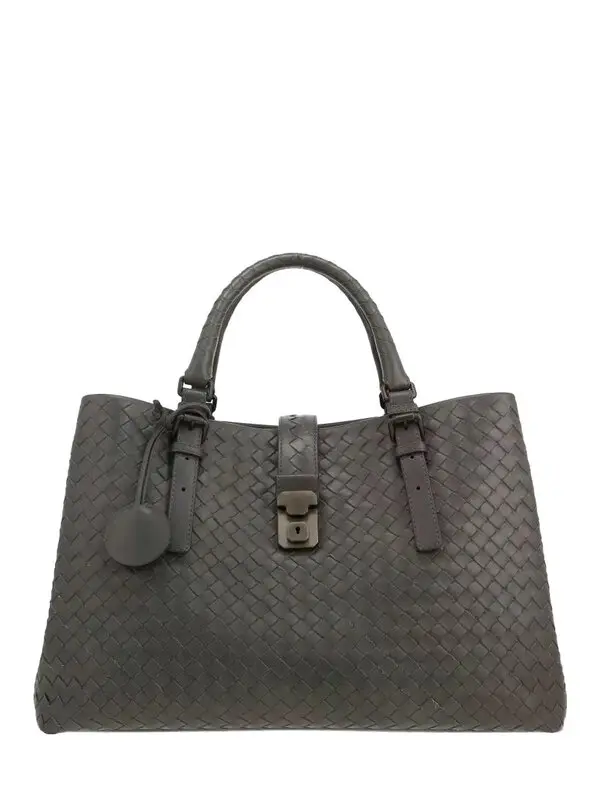 Bottega Veneta 2010s Roma Intrecciato Leather Tote - Grey