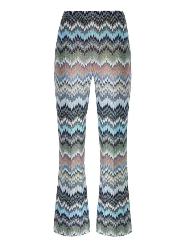 Missoni Chevron Flared Trousers - Blue