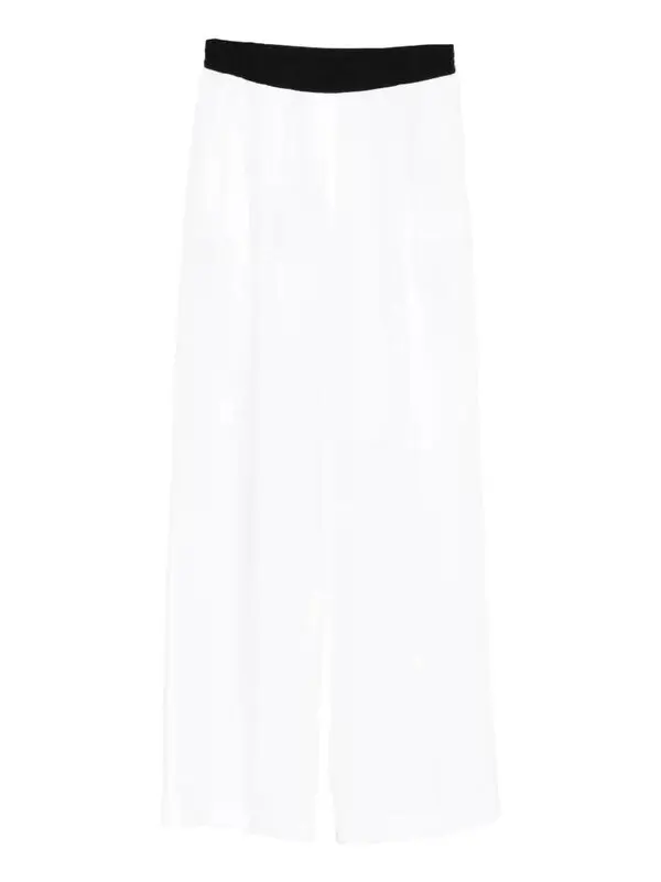 ERMANNO FIRENZE Contrast Waistband Trousers - White