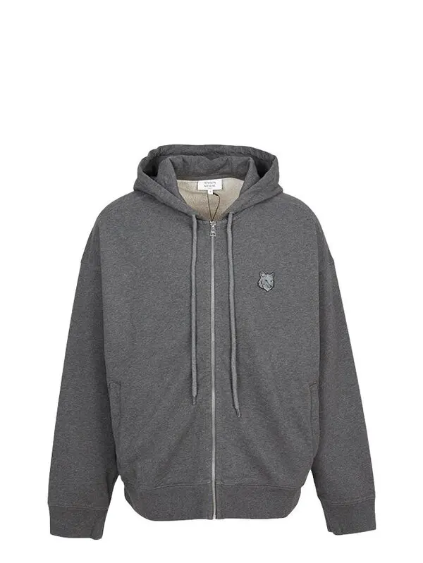 Maison Kitsuné Fox Head Zip-up Hoodie - Gray