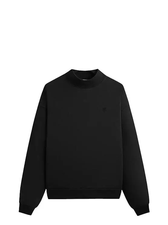 Kith Garment Dyed Fleece Mockneck Sweatshirt - Black