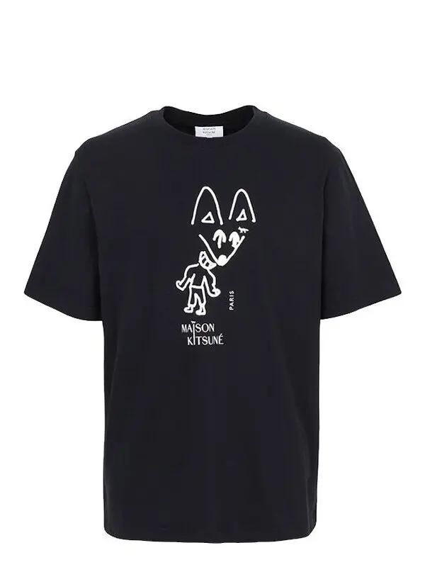 Maison Kitsuné Party Fox Short Sleeve T-shirt - Black