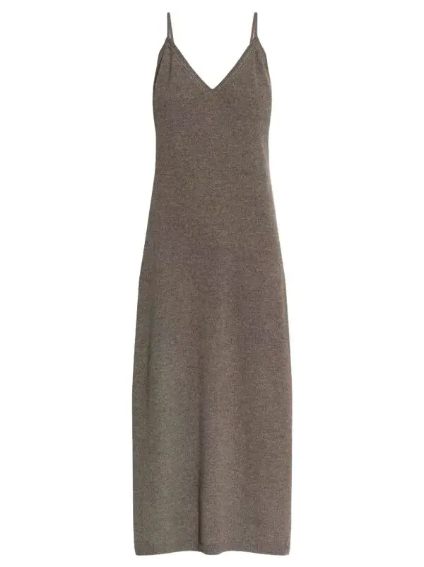 LISA YANG Marlie V-neck Midi Dress - Brown