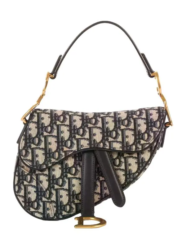 Dior Mini Oblique Saddle Shoulder Bag - Neutrals
