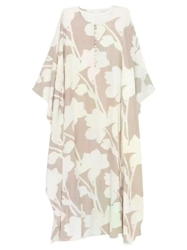 BAMBAH Floral Print Kaftan - Neutrals