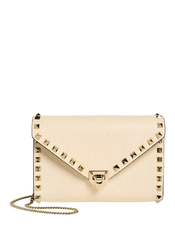 Valentino Garavani Mini Rockstud Leather Shoulder Bag - Light Ivory