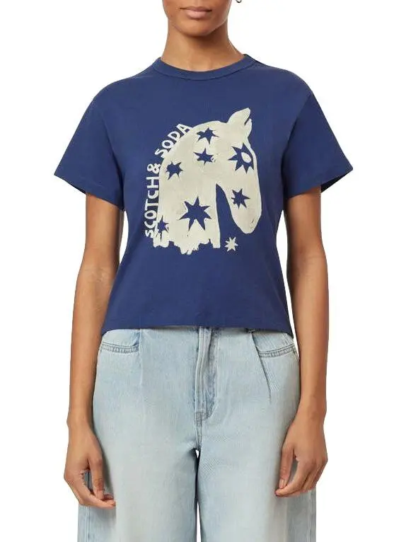 Scotch & Soda Horse Graphic Cotton T-shirt - Oceana