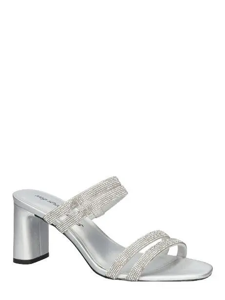 EASY WORKS BY EASY STREET Jemma Slide Sandal - Silver Satin Stones