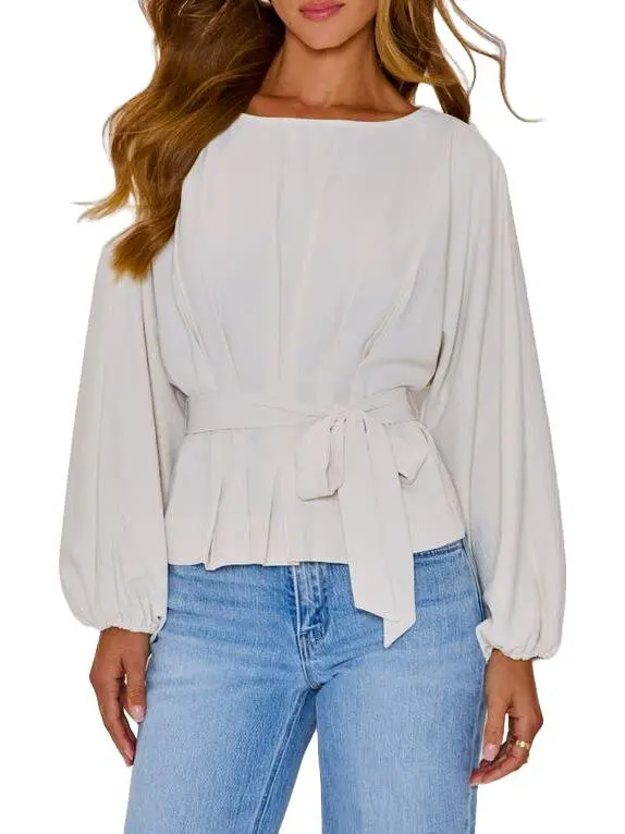VICI Lydia Tie Waist Top - Cream