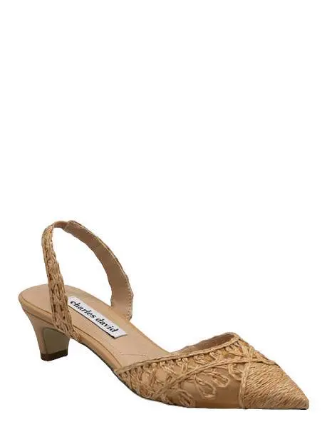 CHARLES DAVID Artiste Slingback Pumps - Natural