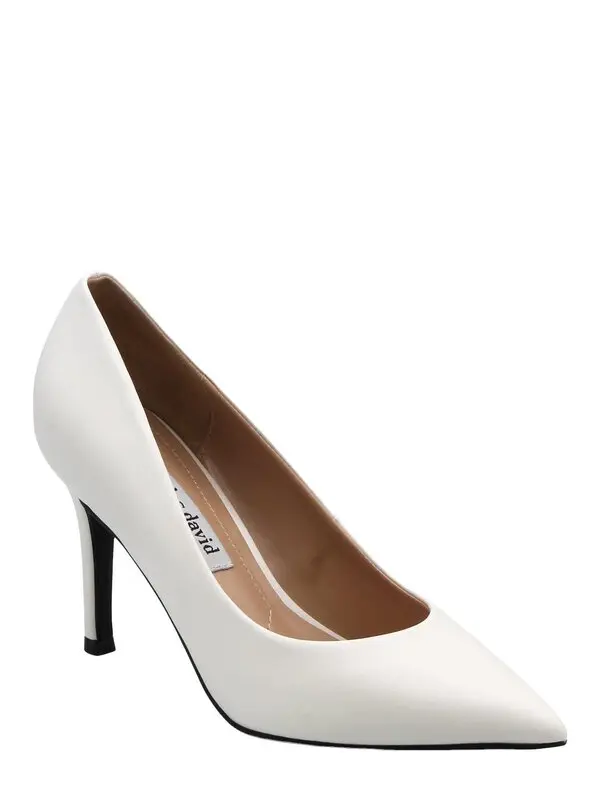 CHARLES DAVID Geno Pointed-toe Pumps - White