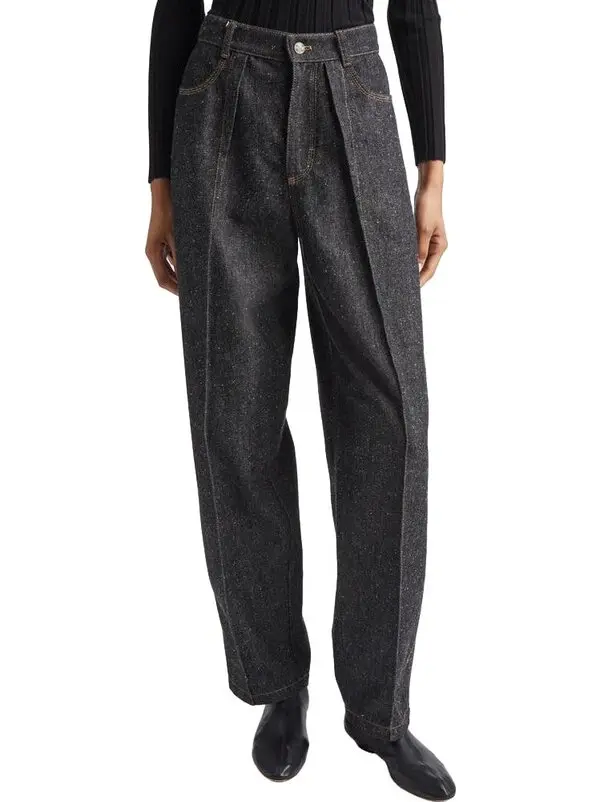 NACKIYE High-waisted Barrel-leg Pants - Indigo Raw