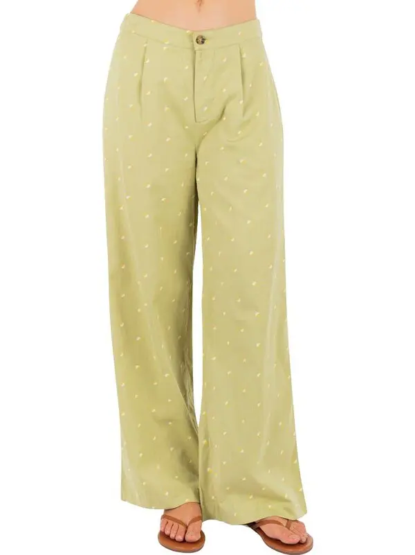 Hurley Wavy Dot Wide Leg Pants - Fern