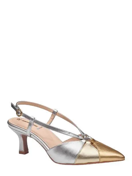 Johnston & Murphy Lindsey Ring Slingback Pump - Gold Multi Metallic Sheepskin
