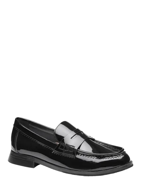 Johnston & Murphy Gillian Patent Leather Penny Loafer - Black Patent Leather