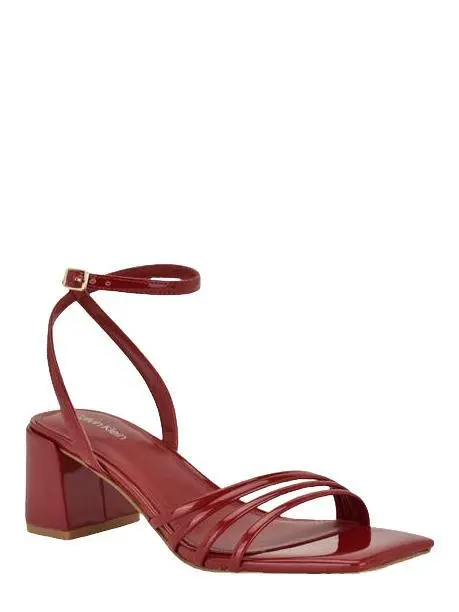 Calvin Klein Ankle Strap Sandal - Dark Red