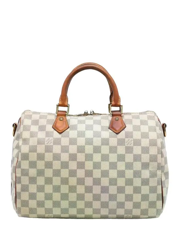 LOUIS VUITTON Damier Azur Speedy Bandouliere 30 Satchel - White