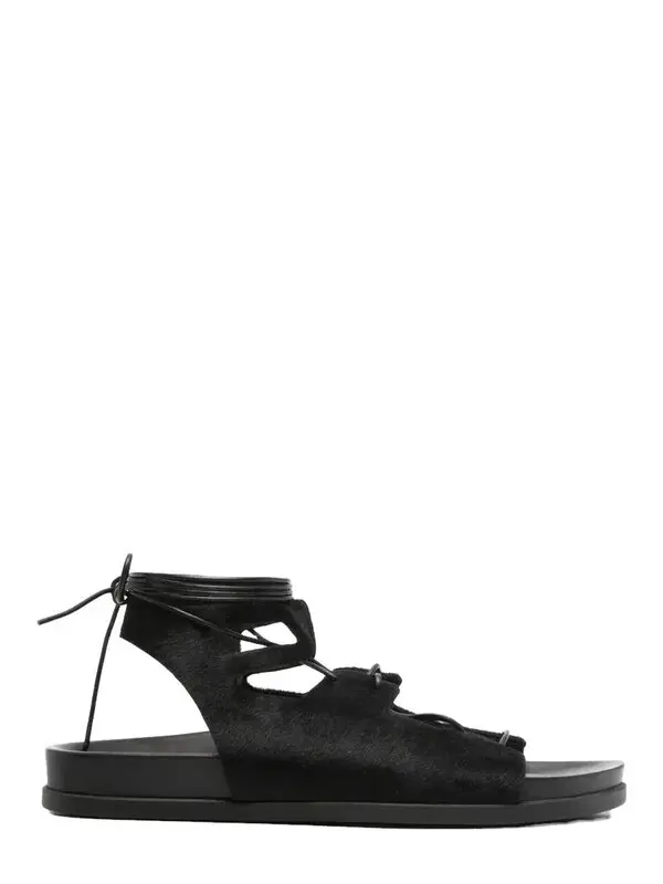 ANCIENT GREEK SANDALS Trata Pony Lace-up Sandals - Black