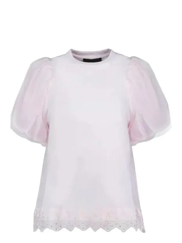 Simone Rocha Puff-sleeve Lace T-shirt - Pink
