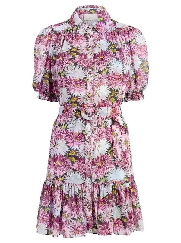 Cinq À Sept Floral Print Ruffled Dress - Pink