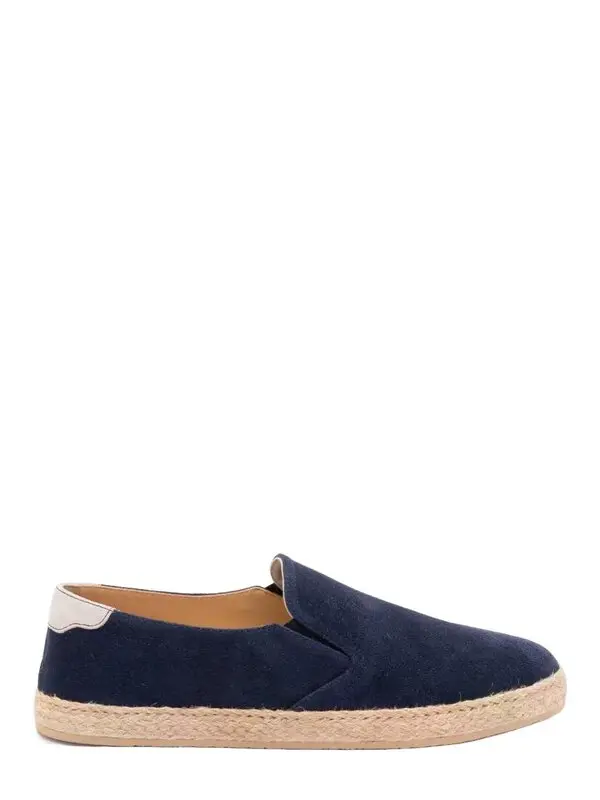 Brunello Cucinelli Suede Jute Espadrilles - Blue