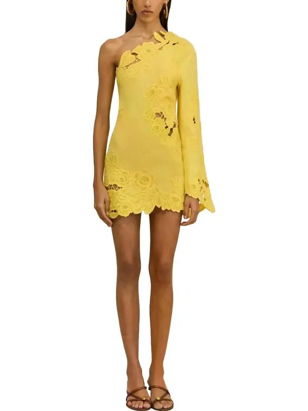 Cult Gaia Marlena One-shoulder Mini Dress - Yellow