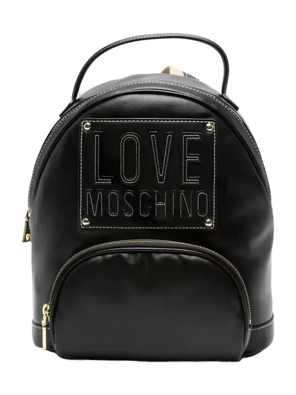 Moschino Logo-appliqué Backpack - Black