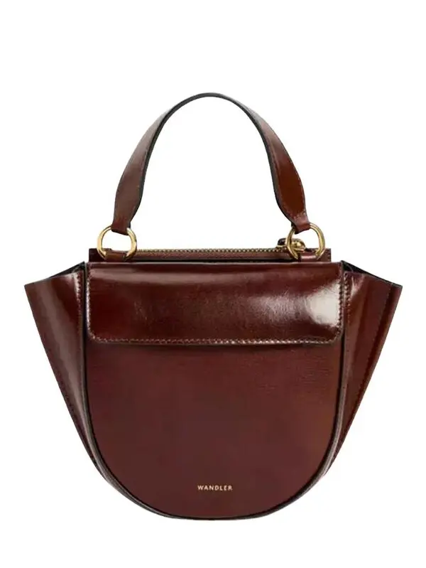 WANDLER Hortensia Top Handle Satchel - Brown