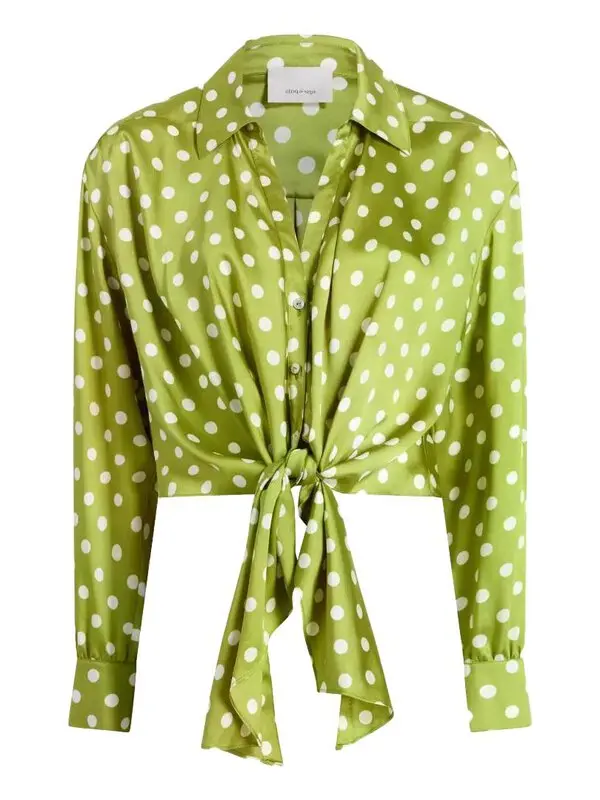 Cinq À Sept Marianna Polka Dot Shirt - Green