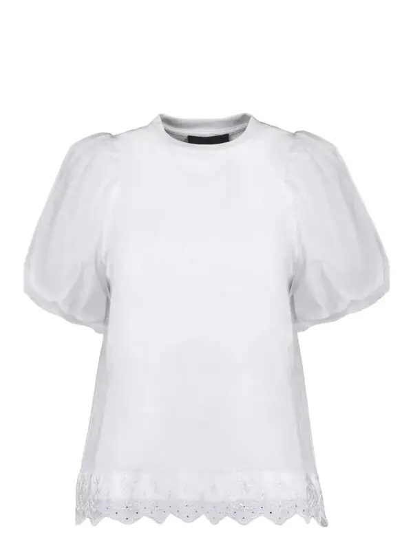 Simone Rocha Puff-sleeve Lace T-shirt - White
