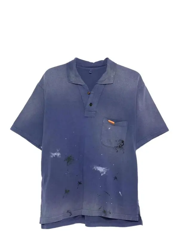 KHOKI Buttoned Pocket Polo Shirt - Blue