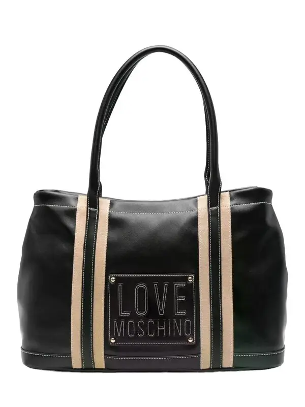 Moschino Logo-patch Shoulder Bag - Black