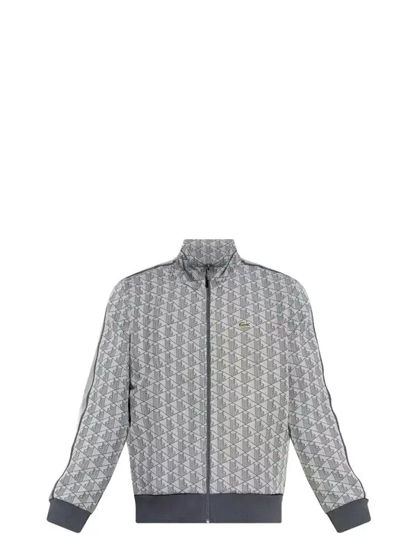 Lacoste Patterned Zip-up Sweatshirt - Grey