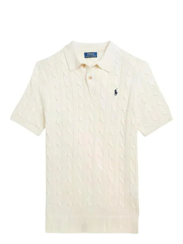 Polo Ralph Lauren Cable-knit Polo Shirt - Neutrals