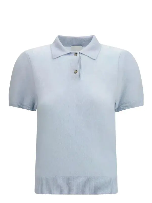 ALLUDE Short-sleeve Polo Top - Blue