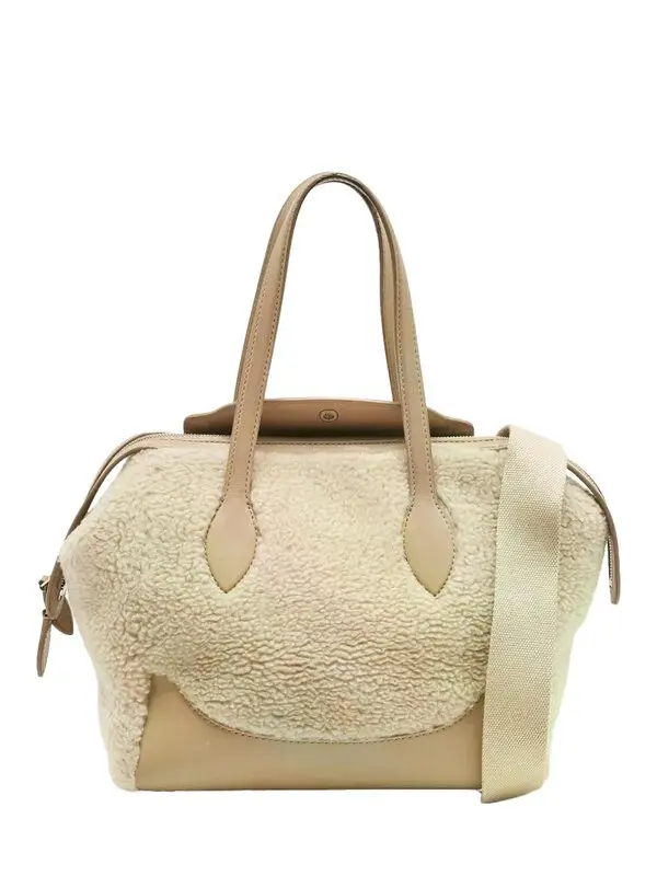 Loro Piana Micro Sesia Happy Day Shearling Leather Tote - Neutrals