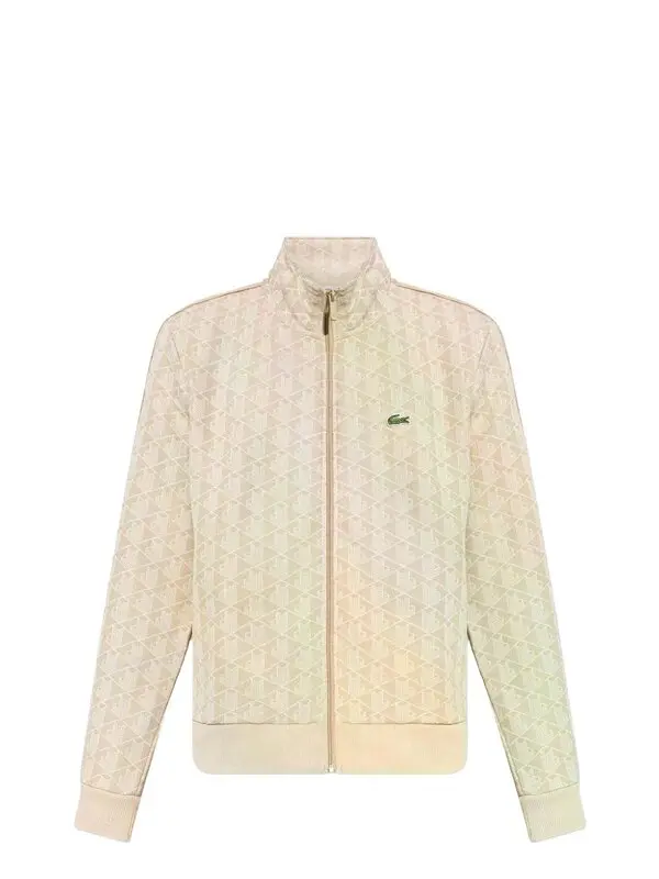 Lacoste Patterned Zip-up Sweatshirt - Neutrals
