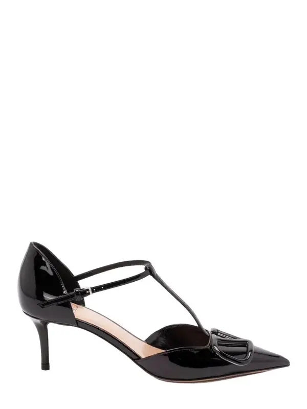 Valentino Garavani Logo-detail Heeled Pumps - Black