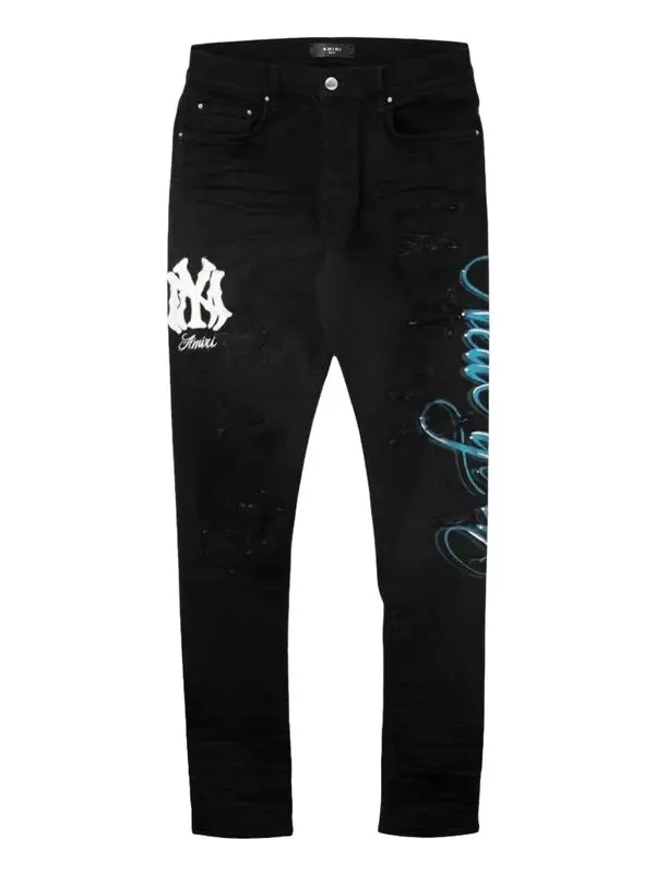Amiri Logo-detailed Jeans - Black