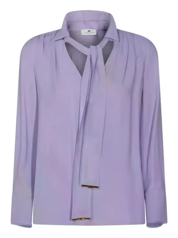Elisabetta Franchi Tie-detail Long-sleeve Blouse - Purple