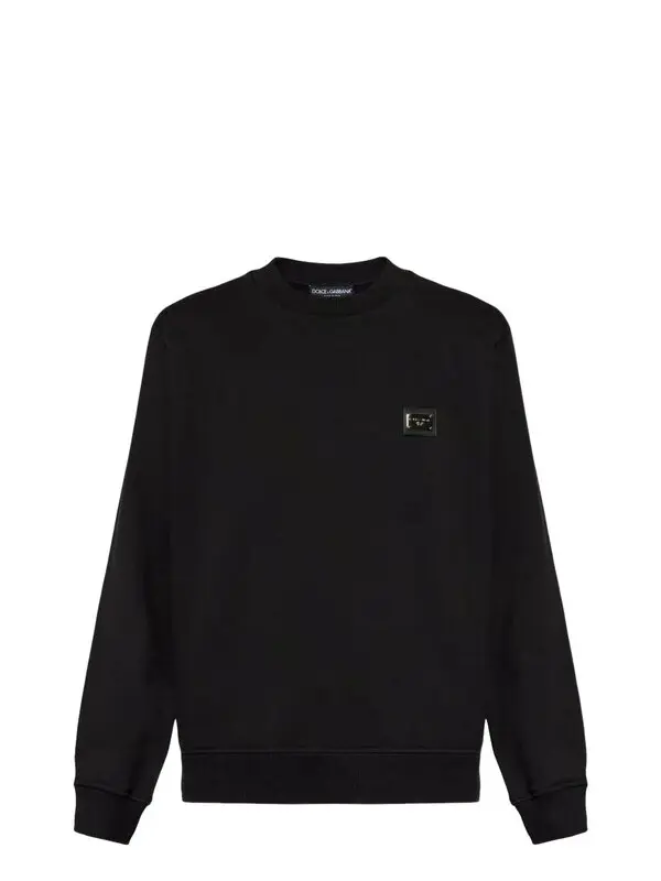 Dolce & Gabbana Logo-plaque Crew-neck Sweatshirt - Black