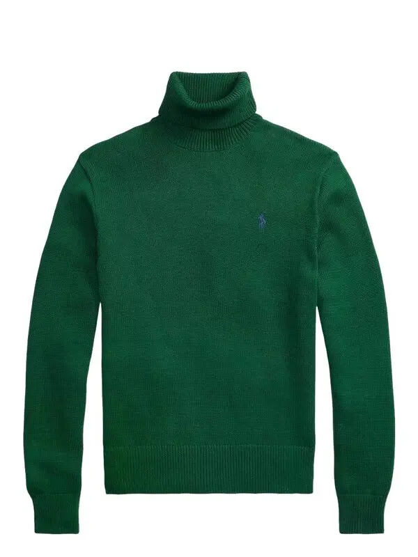 Polo Ralph Lauren Roll-neck Sweater With Logo Detail - Green