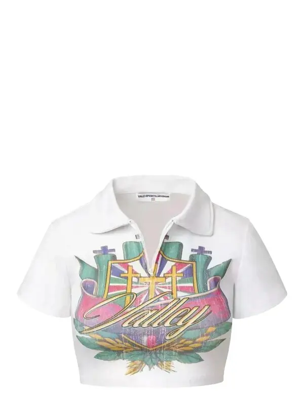 VALE Cropped Polo Shirt - White