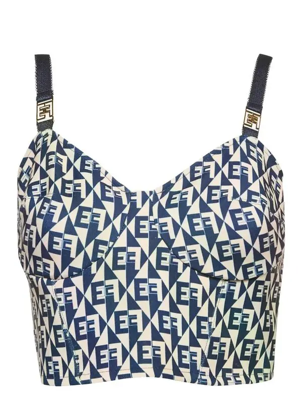 Elisabetta Franchi Logo-print Strap Top - Blue