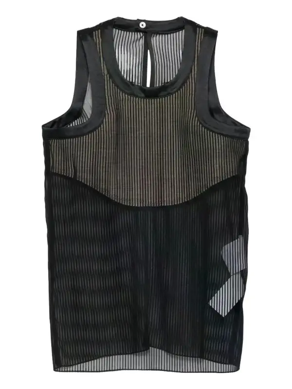 Sacai Striped Sleeveless Top - Grey