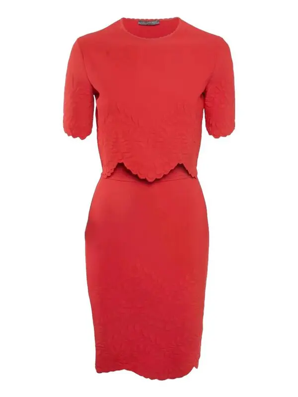 Alexander McQueen Scalloped-detail Top And Skirt Set - Red