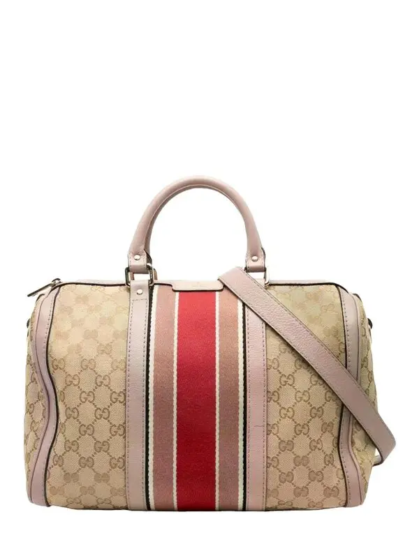 Gucci Gg Canvas Web Joy Boston Satchel - Brown